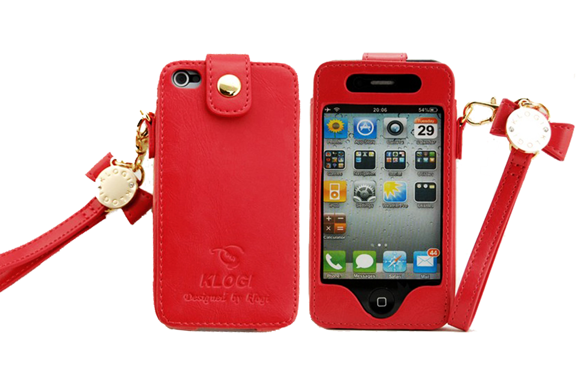 Iphone Leather Case (good Quality) Red,iphone 4s Leather Case on Luulla